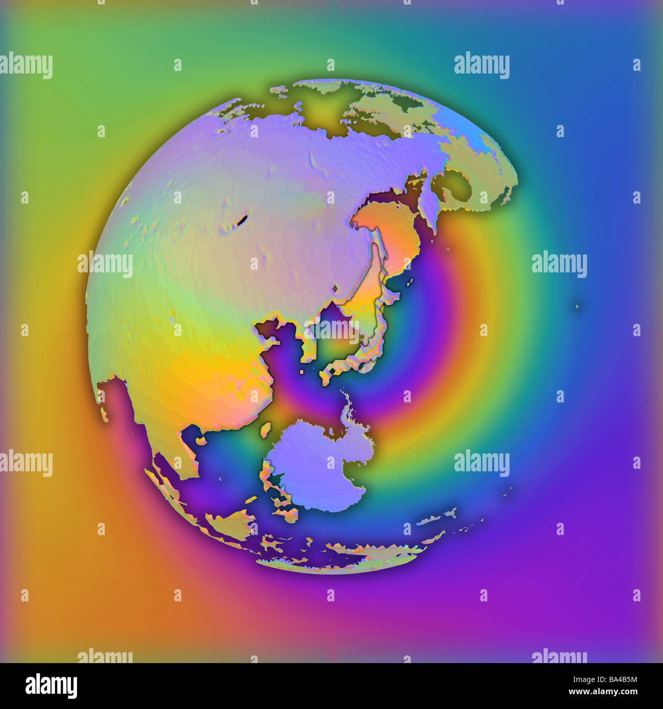 Pacific centered map hi-res stock photography and images - Alamy