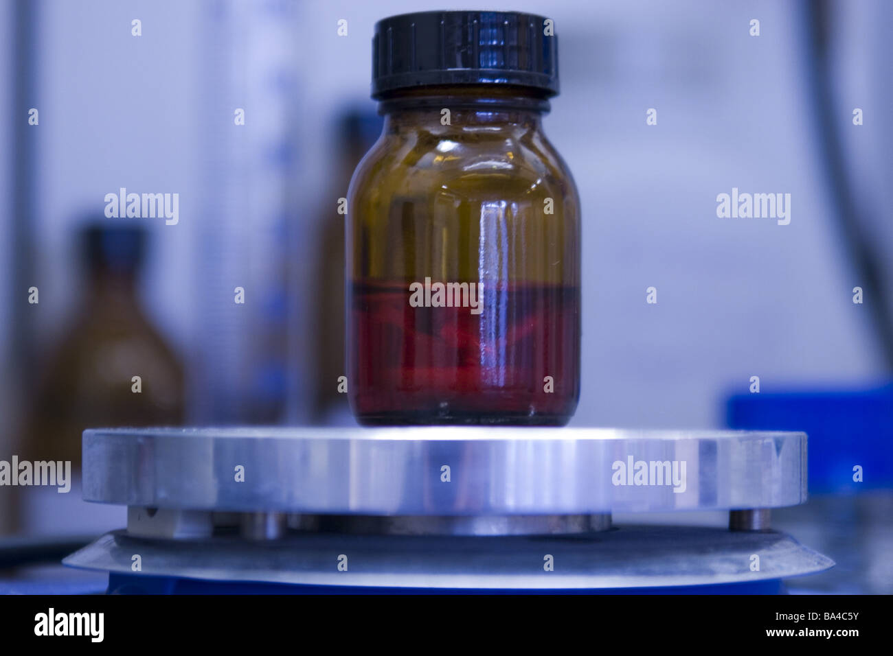 Laboratory shake-machine brown-glass-bottle laboratory-provisions ...