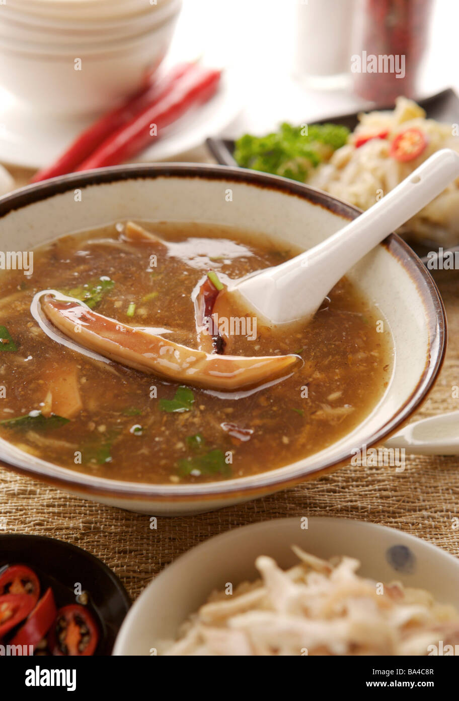 Bowl of squid thick soup Stock Photo - Alamy