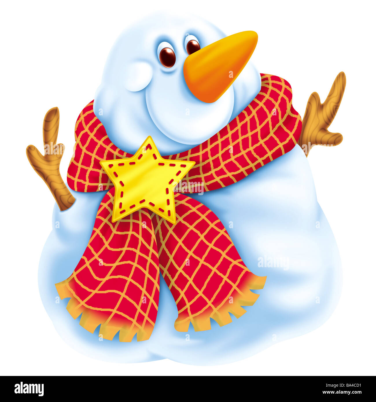 Snowman with scarf Stock Photo - Alamy