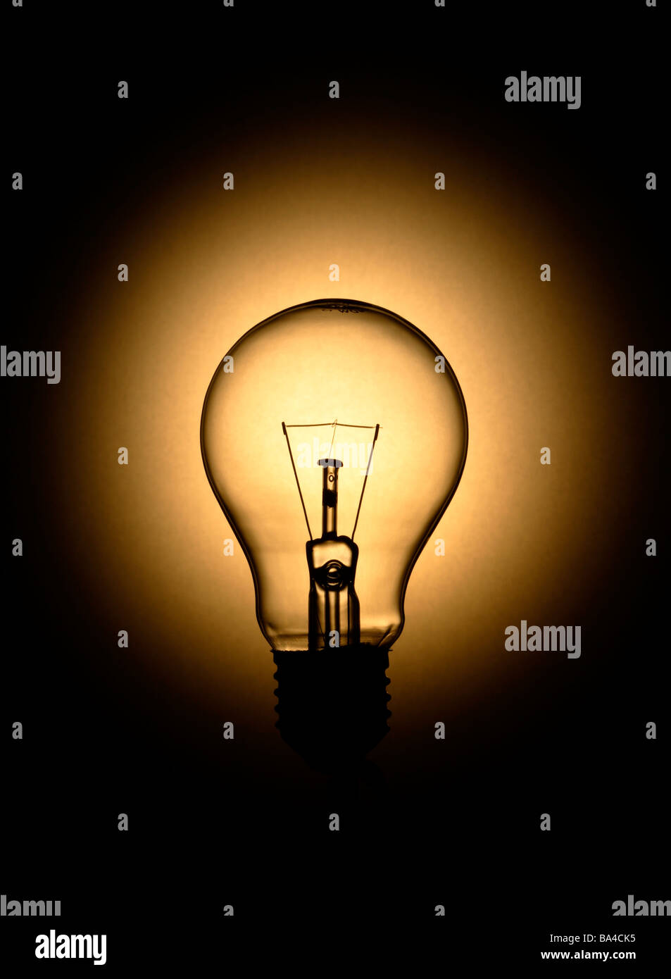 A lit light bulb Stock Photo - Alamy