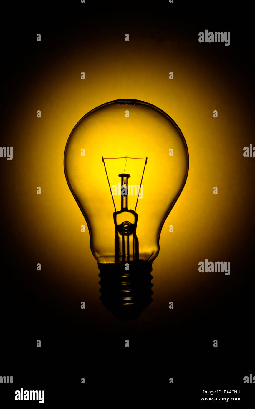 A lit light bulb Stock Photo - Alamy