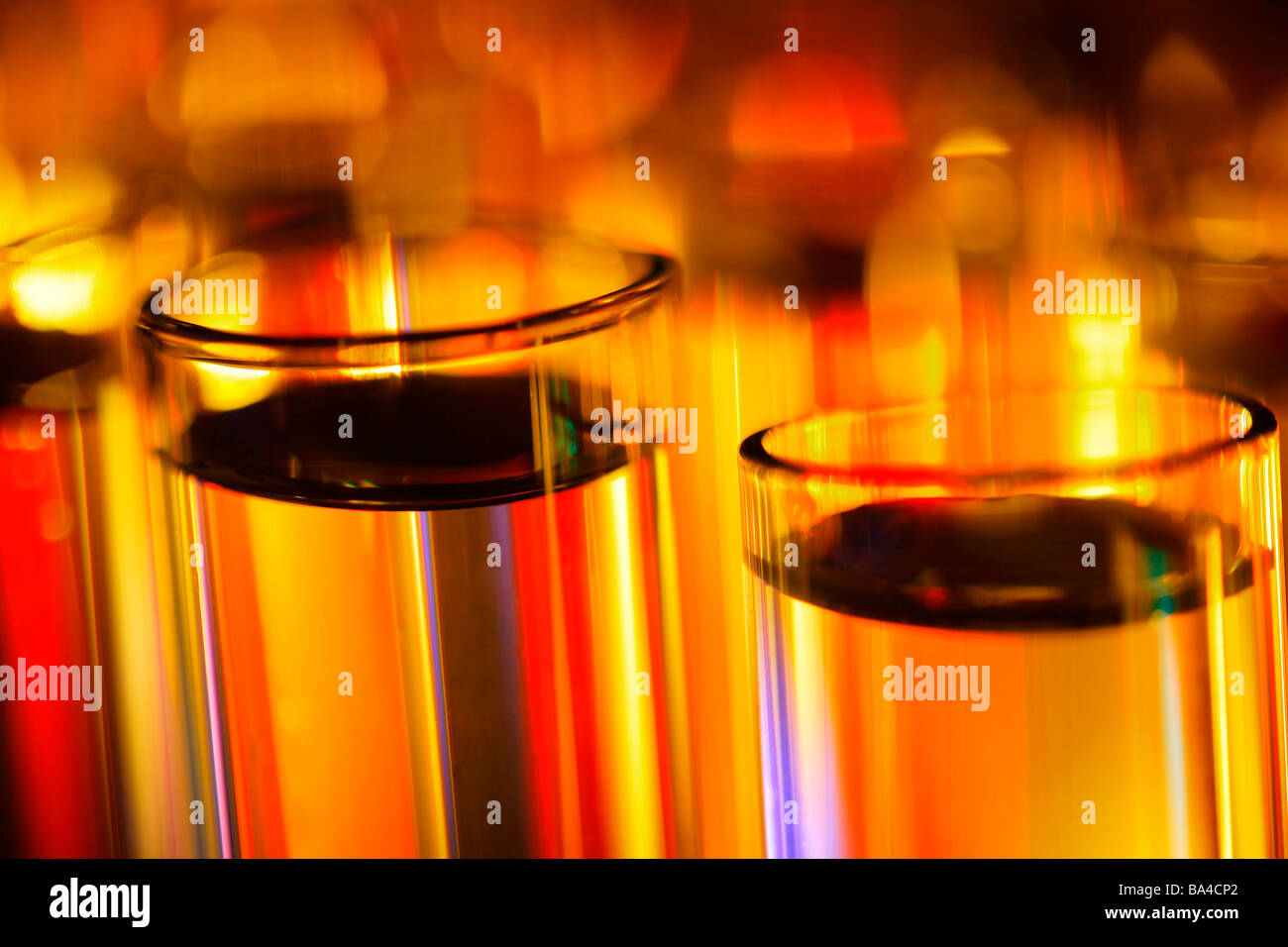 Water in flasks close up Stock Photo - Alamy