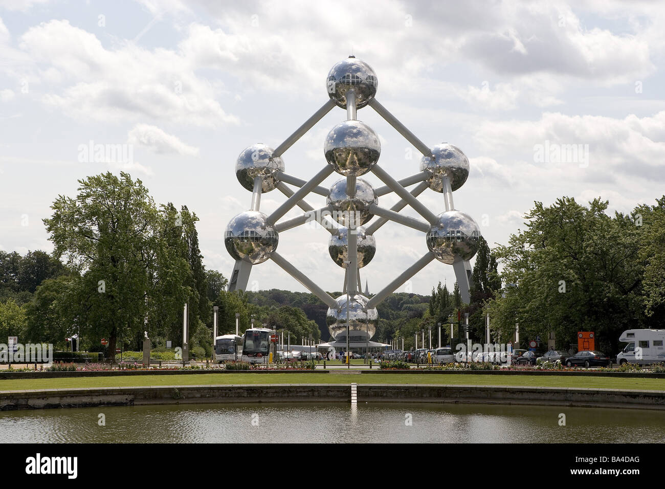 Belgium Brussels park Atomium parking place cars summers only ...