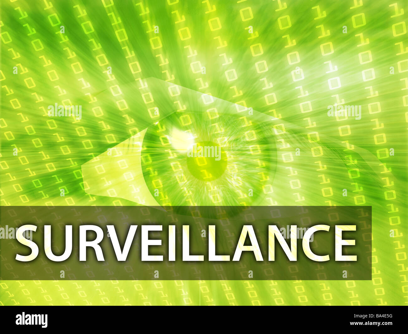 Surveillance illustration eye over digital data information Stock Photo ...