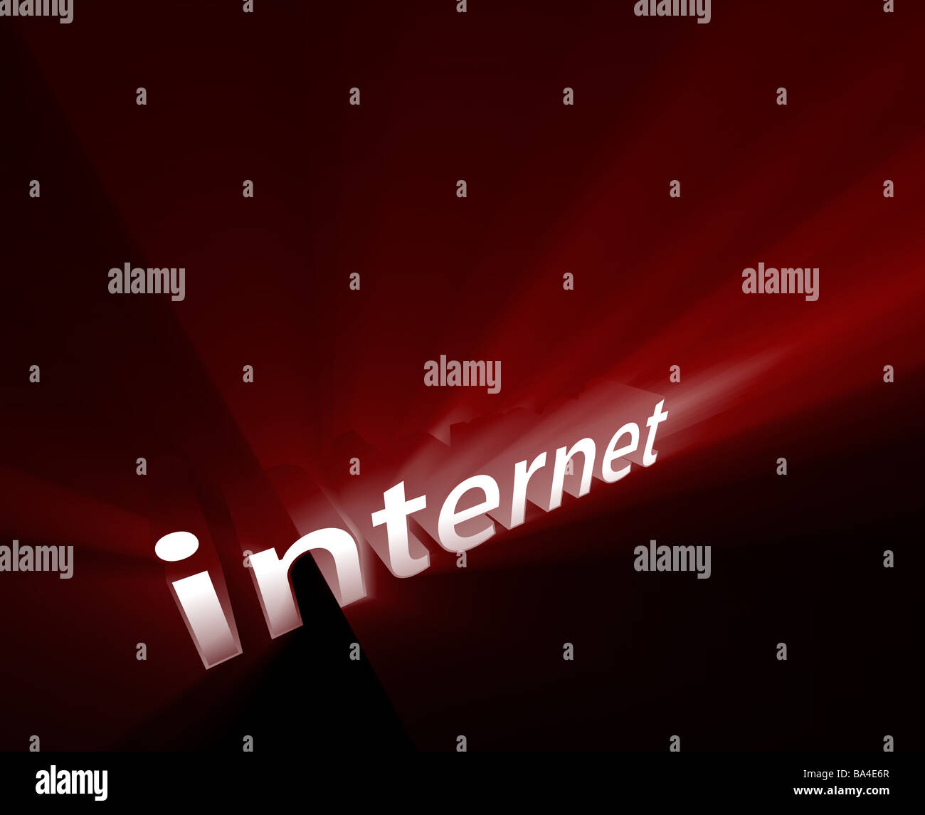 Internet technology word graphic with glowing light effects Stock Photo ...