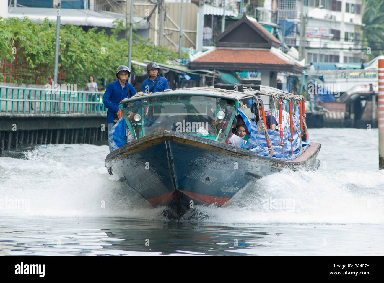 Canal boat on khlong Saen Saeb in Bangkok Stock Photo - Alamy