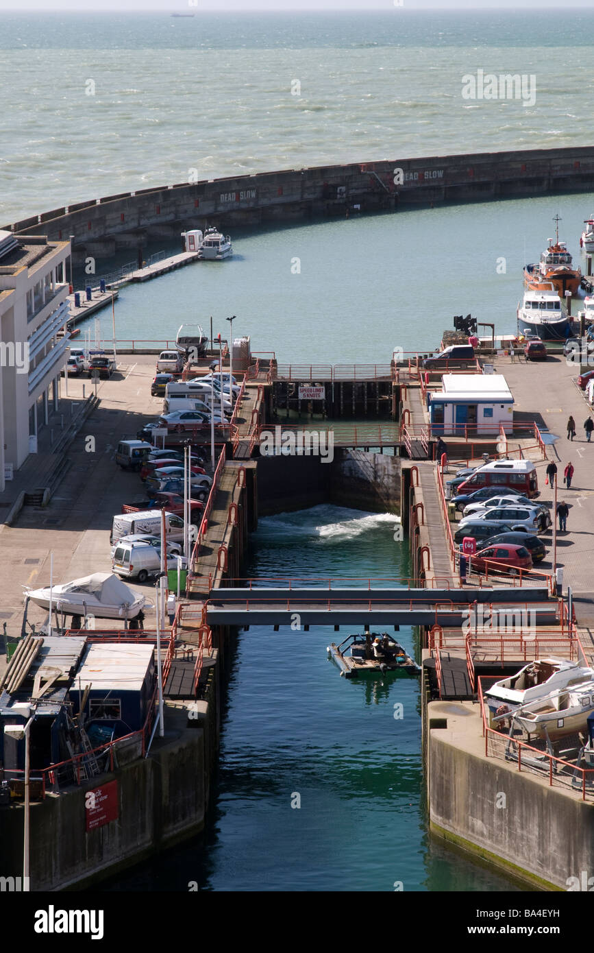 The inner-harbour lock at Brighton Marina in England Stock Photo - Alamy
