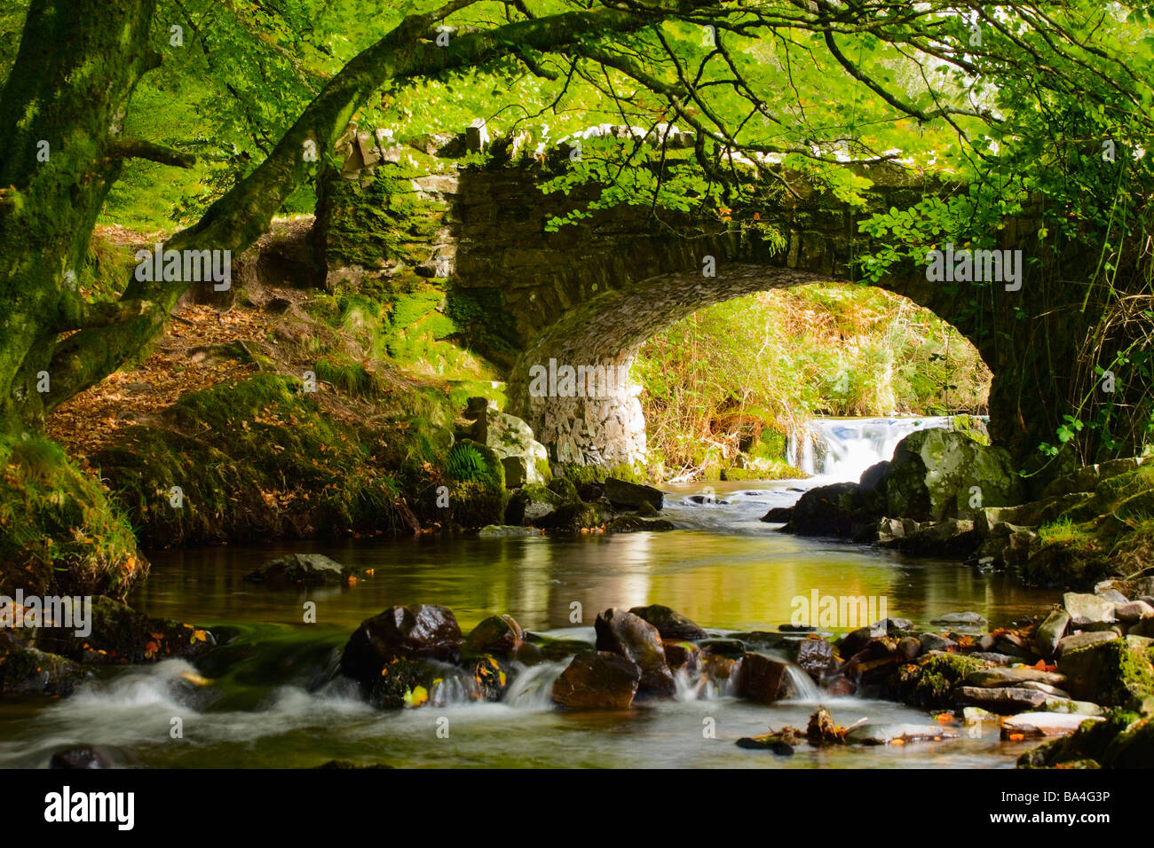 Robbers Bridge Oareford Doone Valley Exmoor Somerset England Stock ...