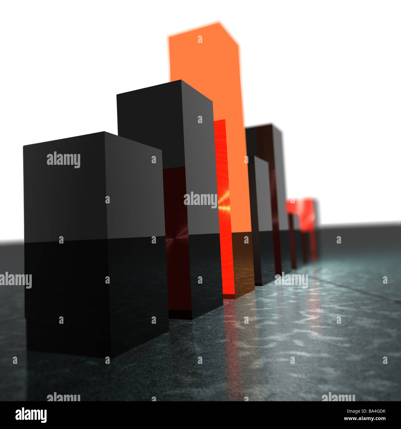 three-dimensional multi-colored bar chart Stock Photo - Alamy