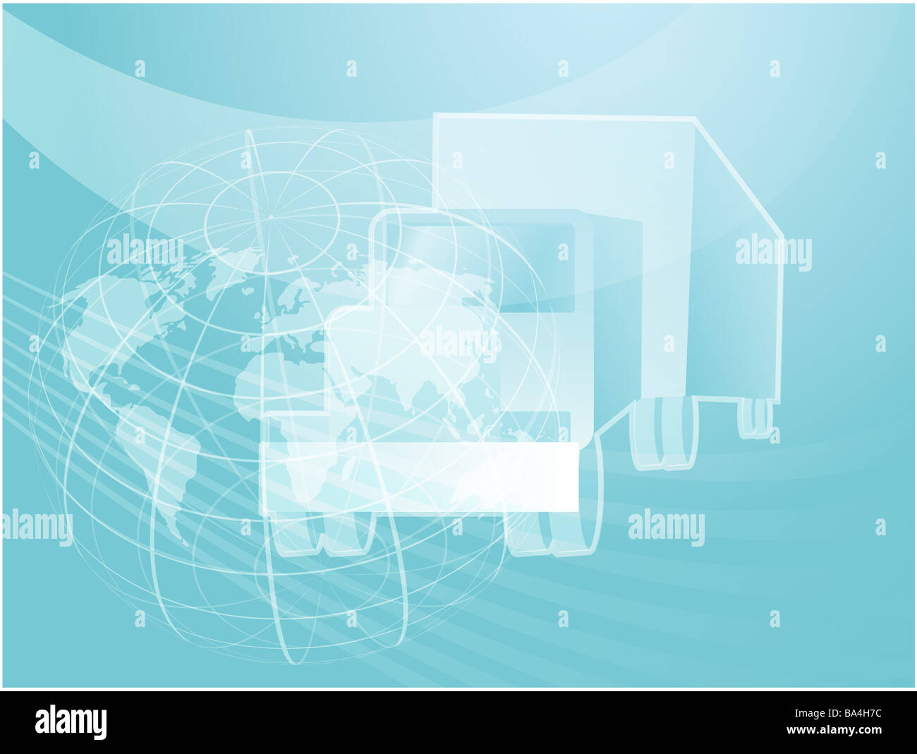 Illustration of a truck showing land transport Stock Photo - Alamy
