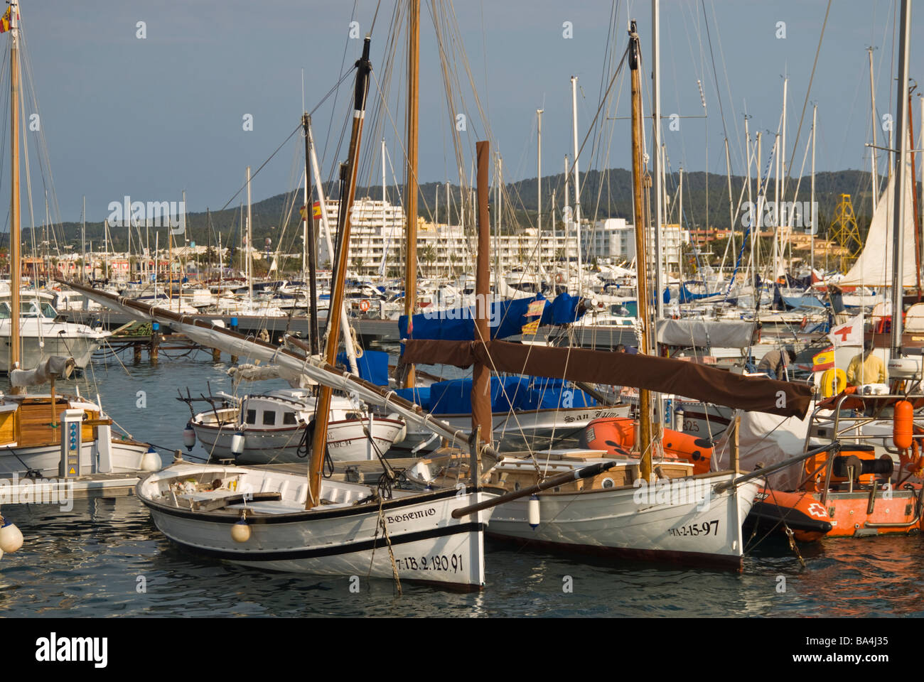 traditional mediterranean fishing boats rigged out with lateen rig ...