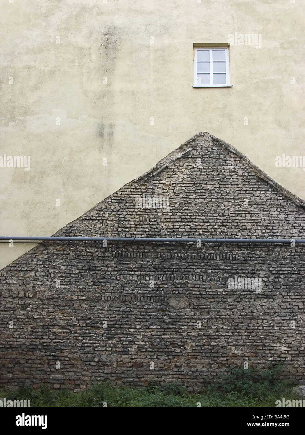 Lithuania Vilnius house-wall building-part demolition-place ripped off ...