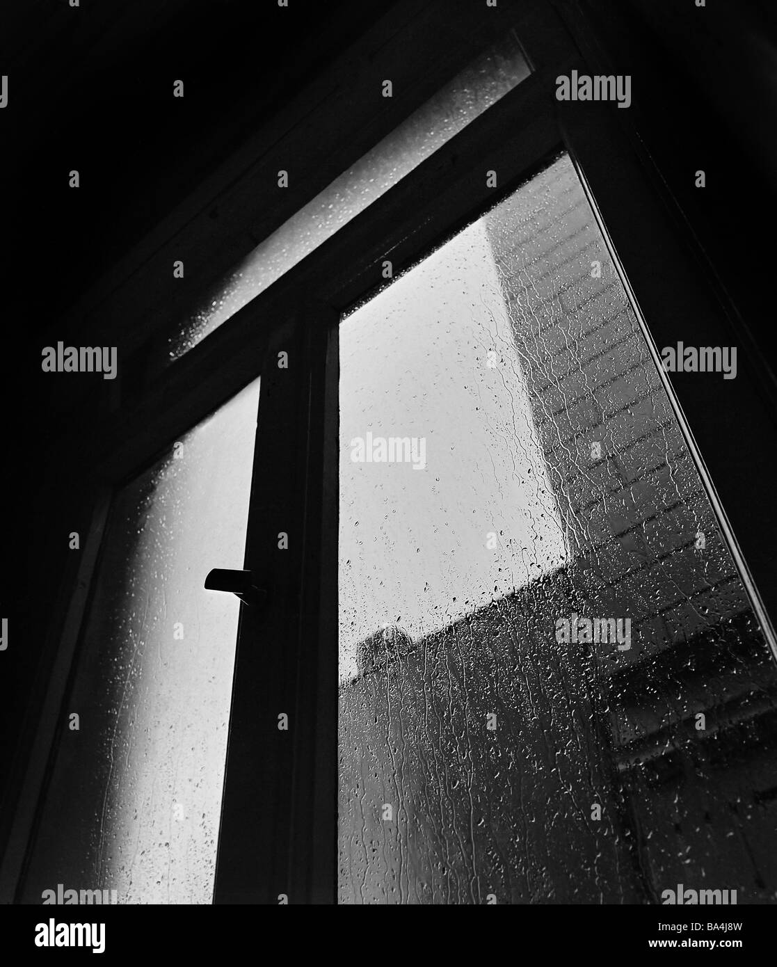 Rooms dismally gaze windows raindrops s/w area gloomily panes wet ...