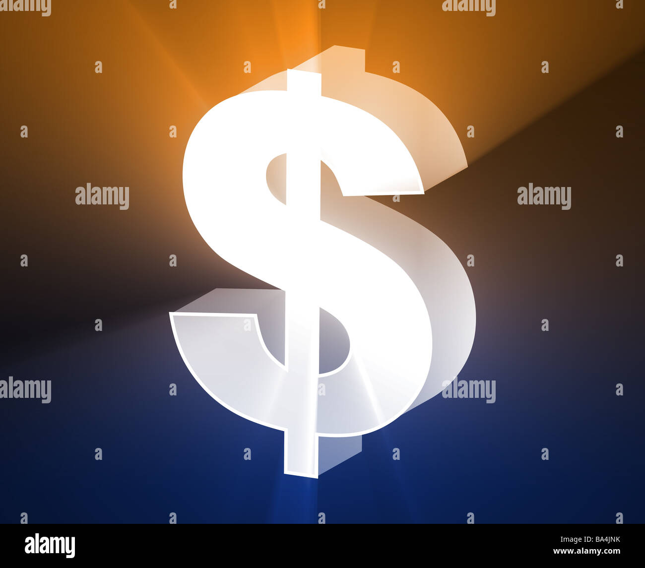 US Dollar currency symbol illustration glowing light effect Stock Photo ...