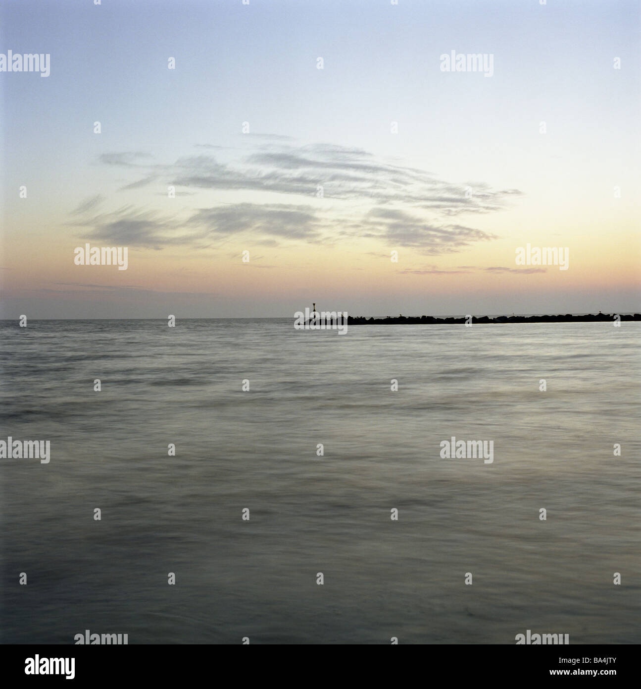 Baltic sea surf-wall sea-signs sunrise sea water coast-protection wall ...