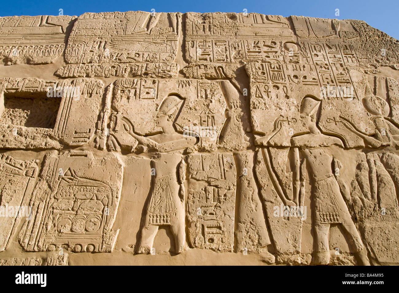 Wall relief of Ramesses II within Karnak Temple Luxor Egypt Stock Photo ...