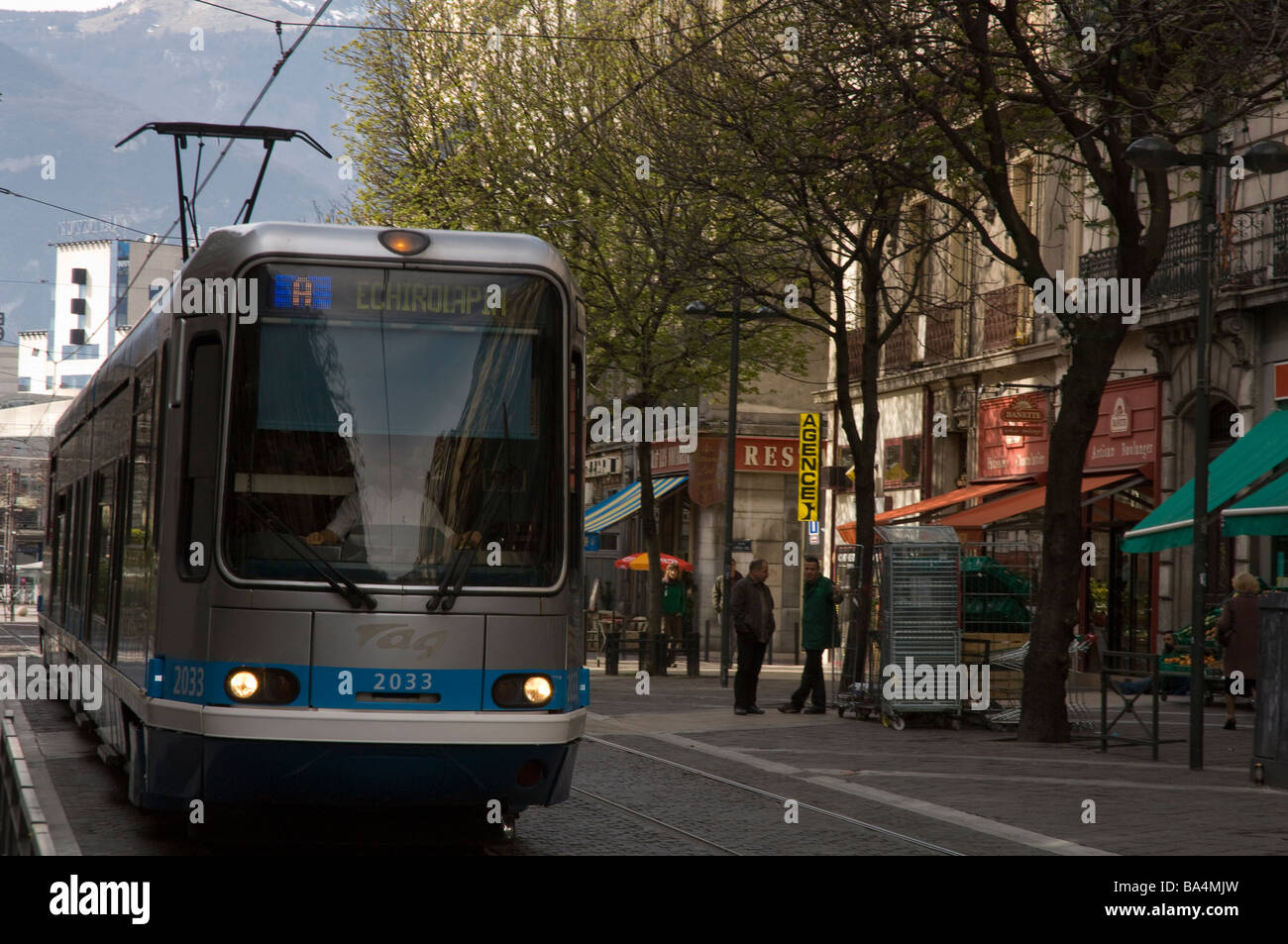 Electric tram Grenoble France Europe Stock Photo - Alamy