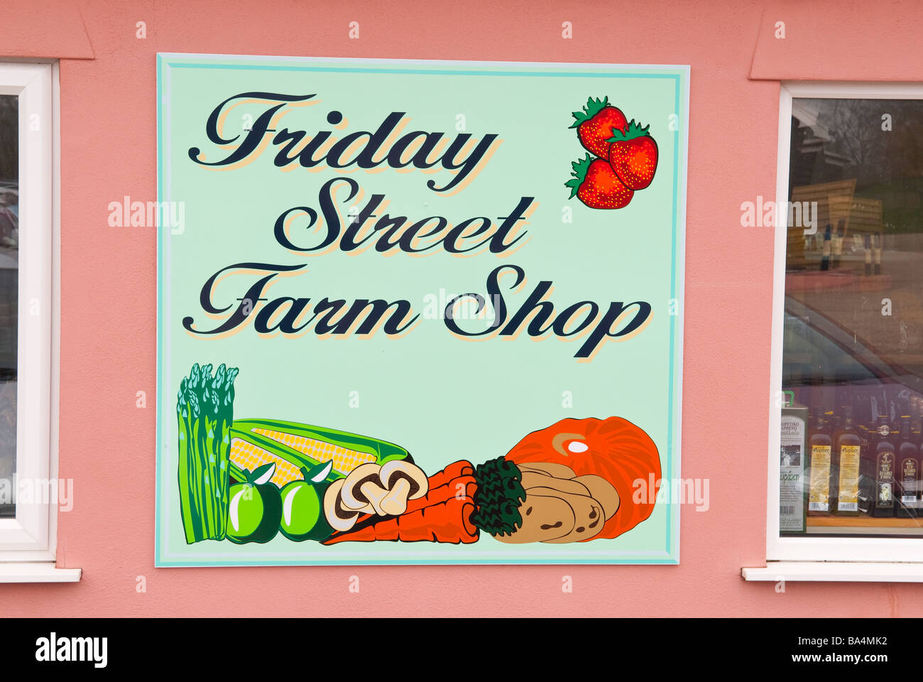 Friday street farm shop store sign at Farnham,Suffolk,Uk selling local ...
