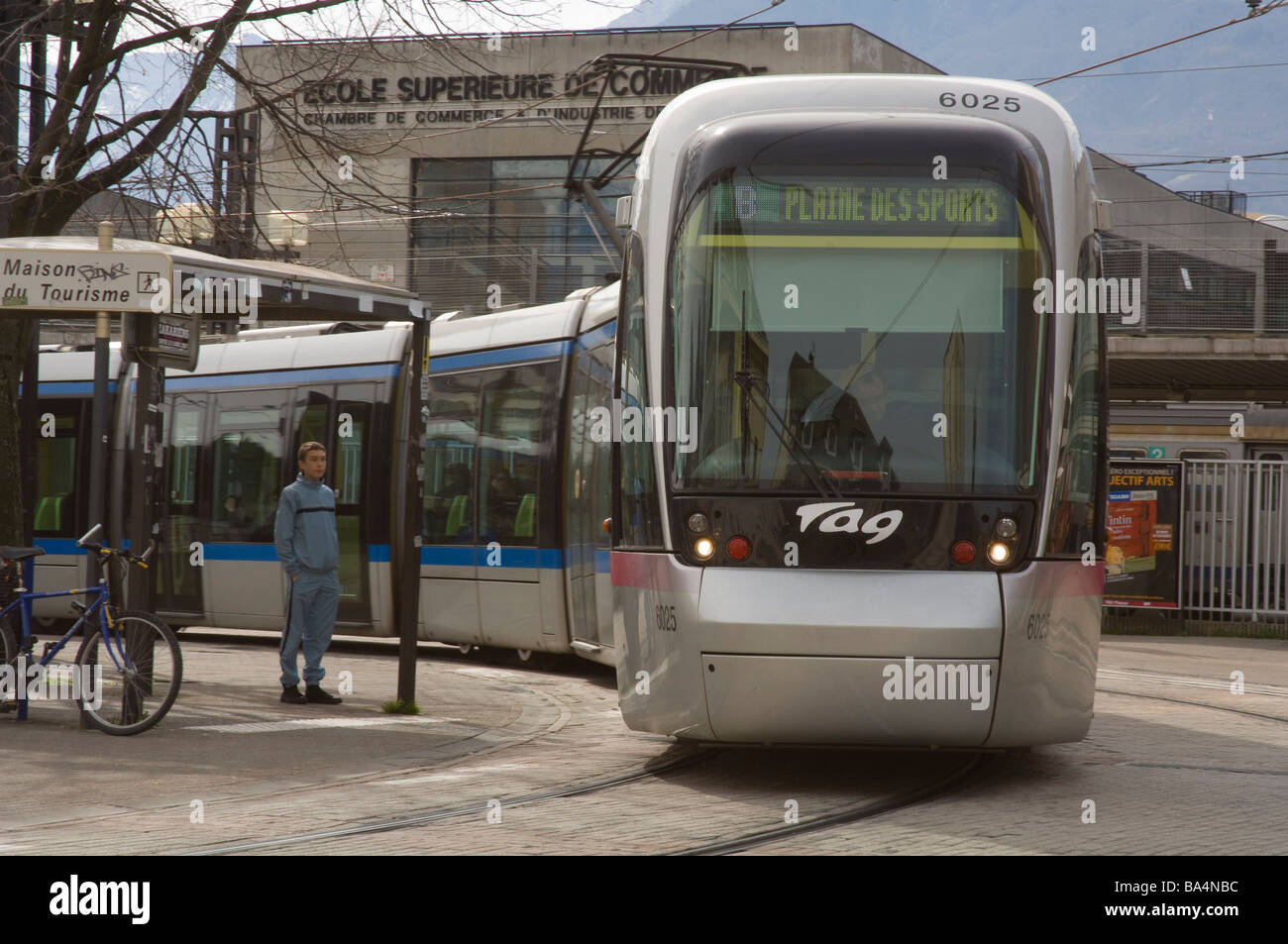 Electric tram Grenoble France Europe Stock Photo - Alamy