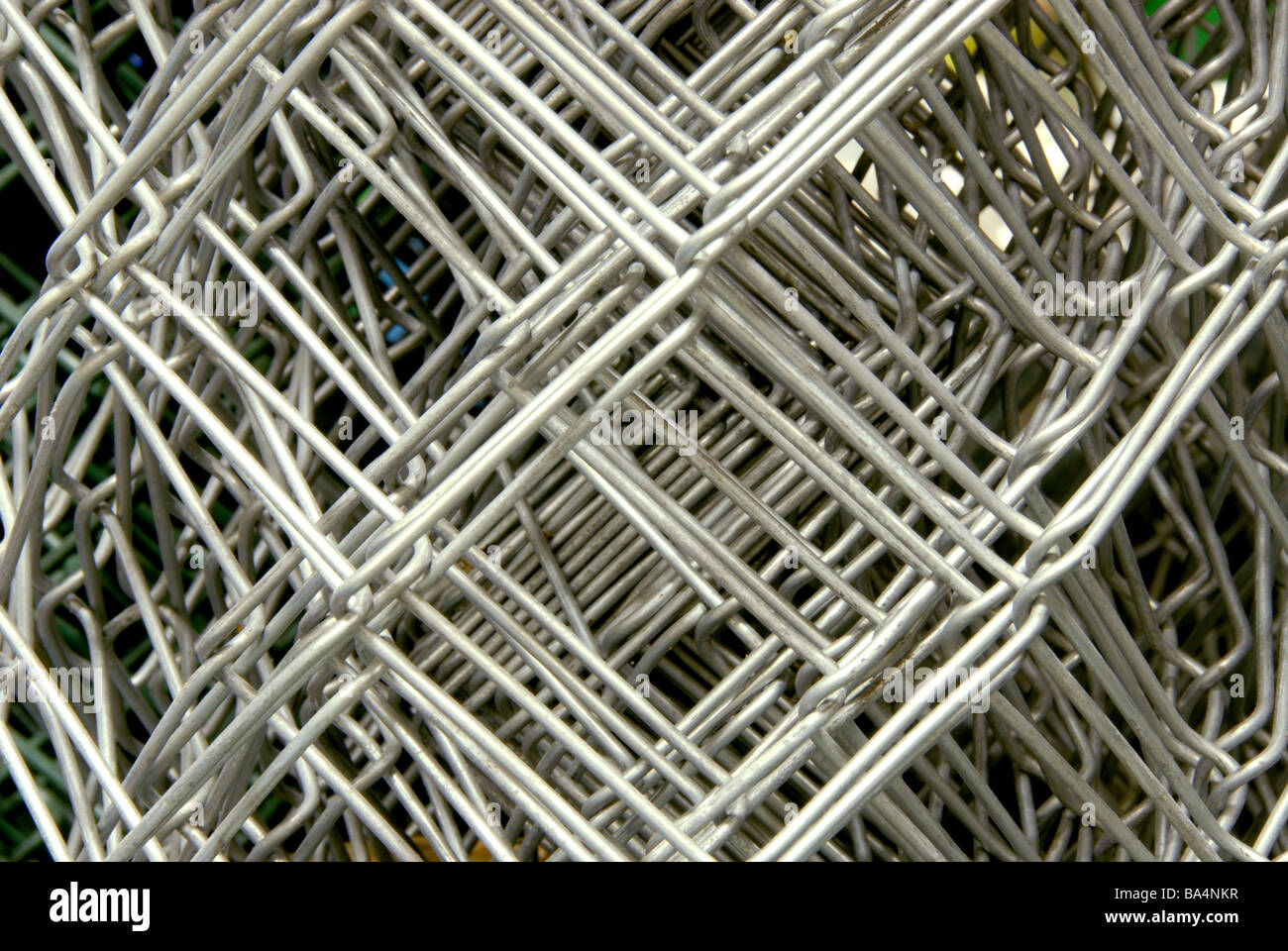 Metal net in close up ready to buy in shop Stock Photo - Alamy