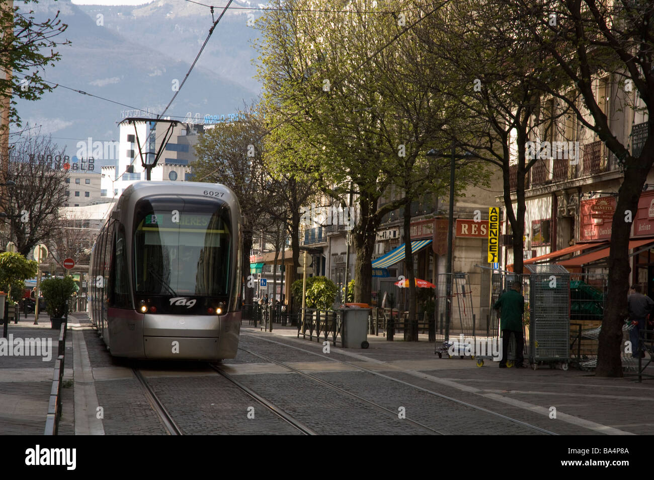 Electric tram Grenoble France Europe Stock Photo - Alamy
