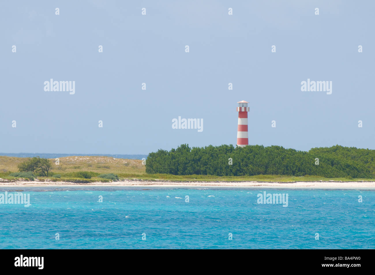 light house on Cayo De Agua Los Roques Venezuela South America Stock ...