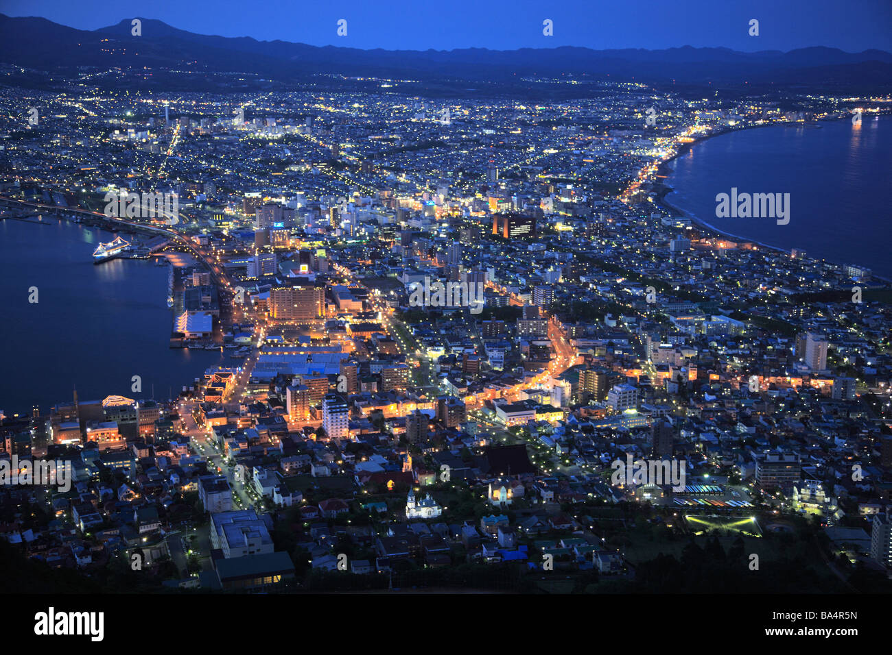 Night View of Hakodate Street, Hokkaido Stock Photo - Alamy