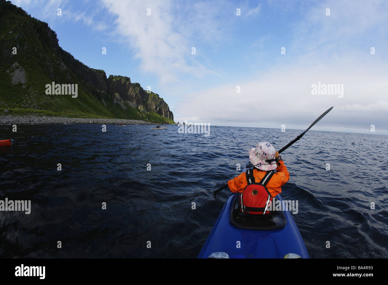 Person Boating on Kayak, Hokkaido, Japan Stock Photo - Alamy