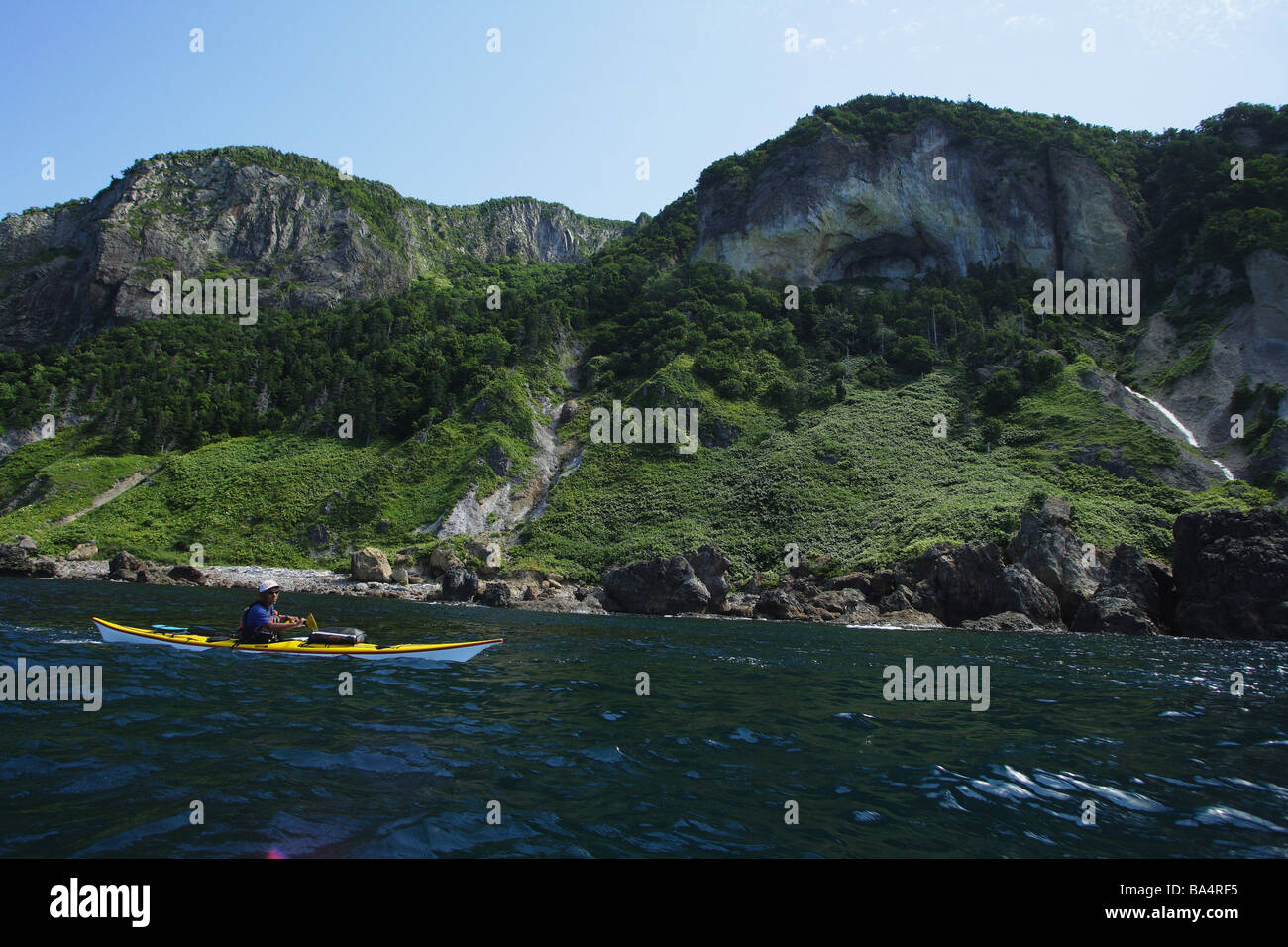 Person Boating on Kayak, Hokkaido, Japan Stock Photo - Alamy