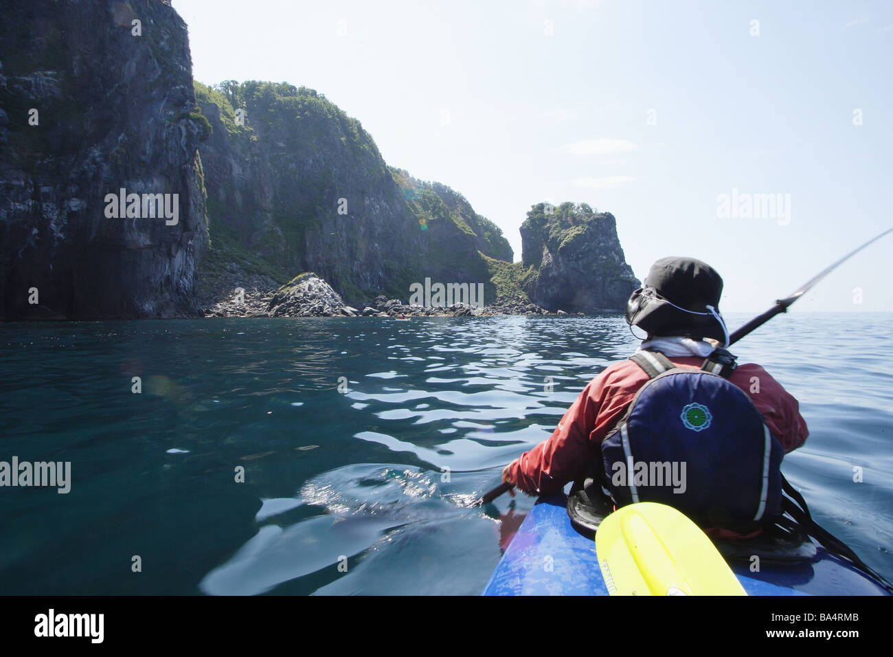 Person Boating on Kayak, Hokkaido, Japan Stock Photo - Alamy