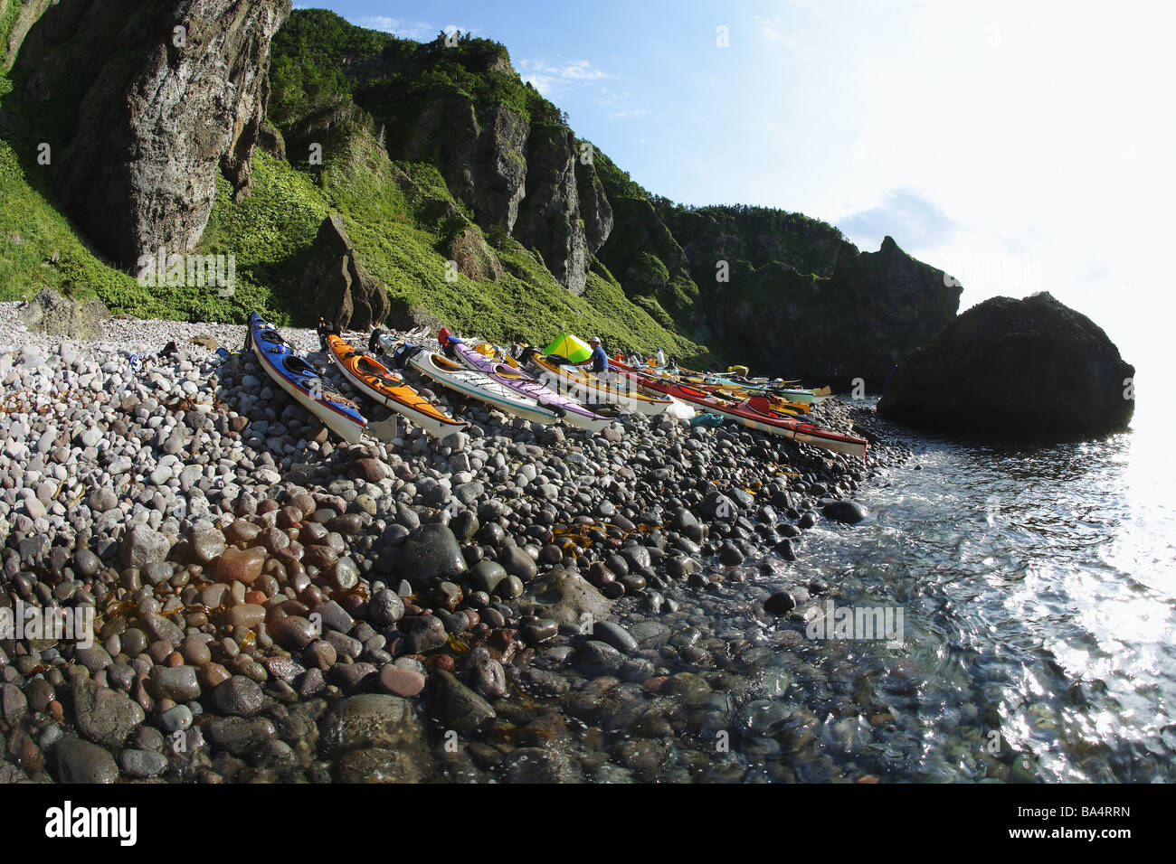 Kayak at the Edge of River, Japan Stock Photo - Alamy