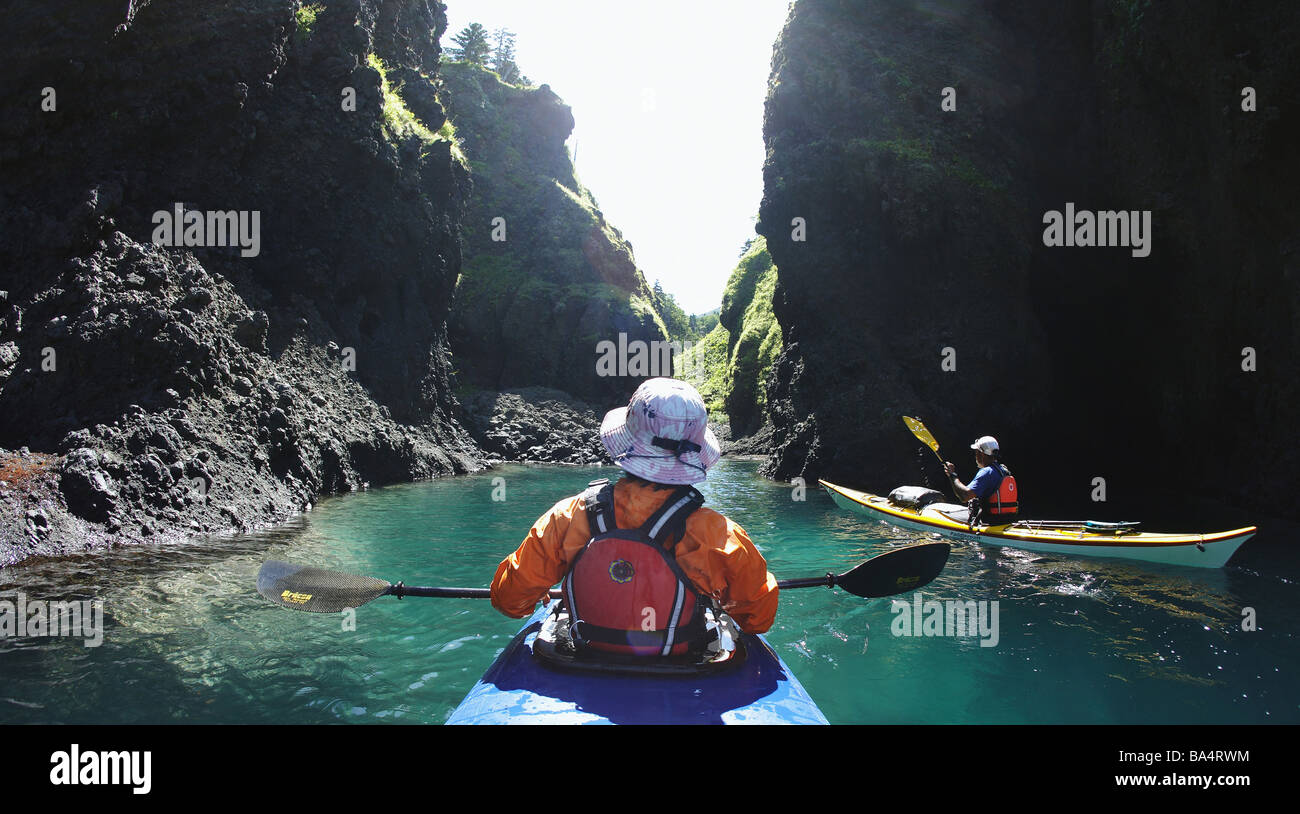 Person Boating on Kayak, Hokkaido, Japan Stock Photo - Alamy