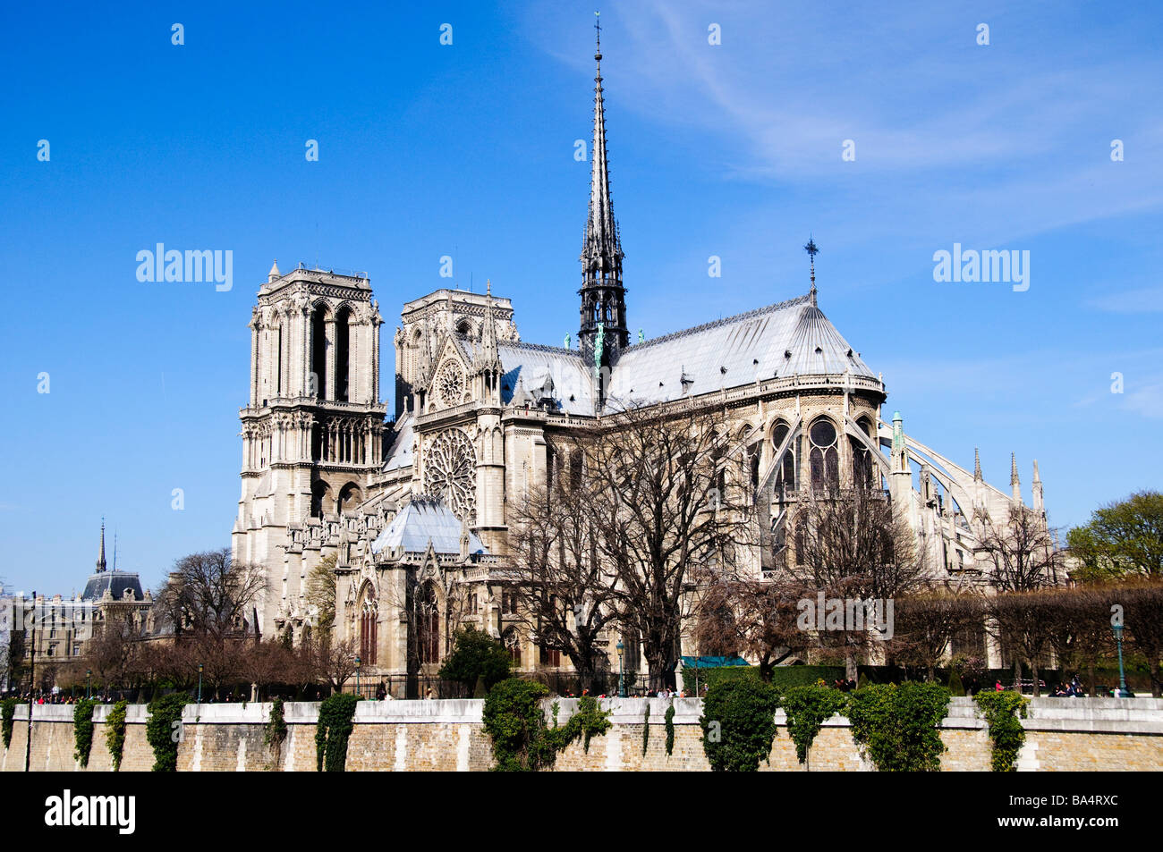 Notre-Dame de Paris Spire Twin Towers Flying Buttresses Seine River Paris France // PARIS ...