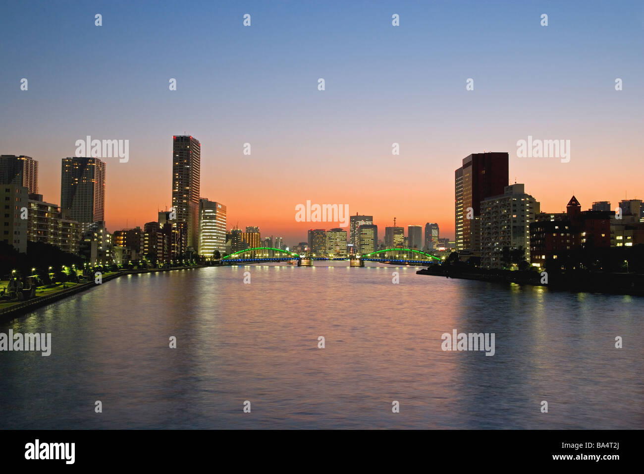 Kachidoki Bridge at Sumida River,Tokyo,Japan Stock Photo - Alamy