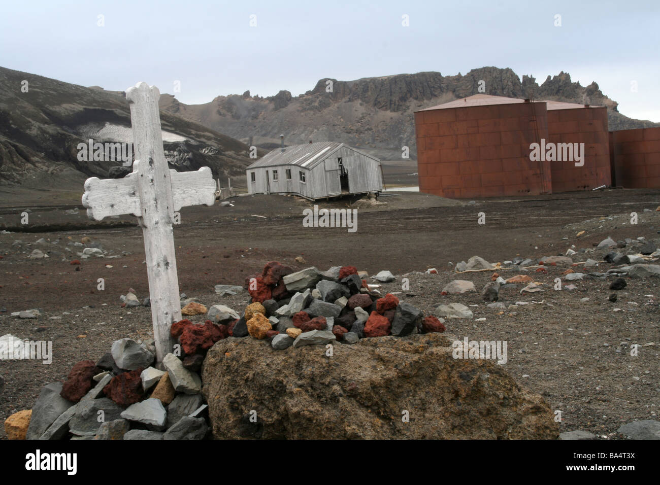 Grave at whaling station, deception island antarctica Stock Photo - Alamy