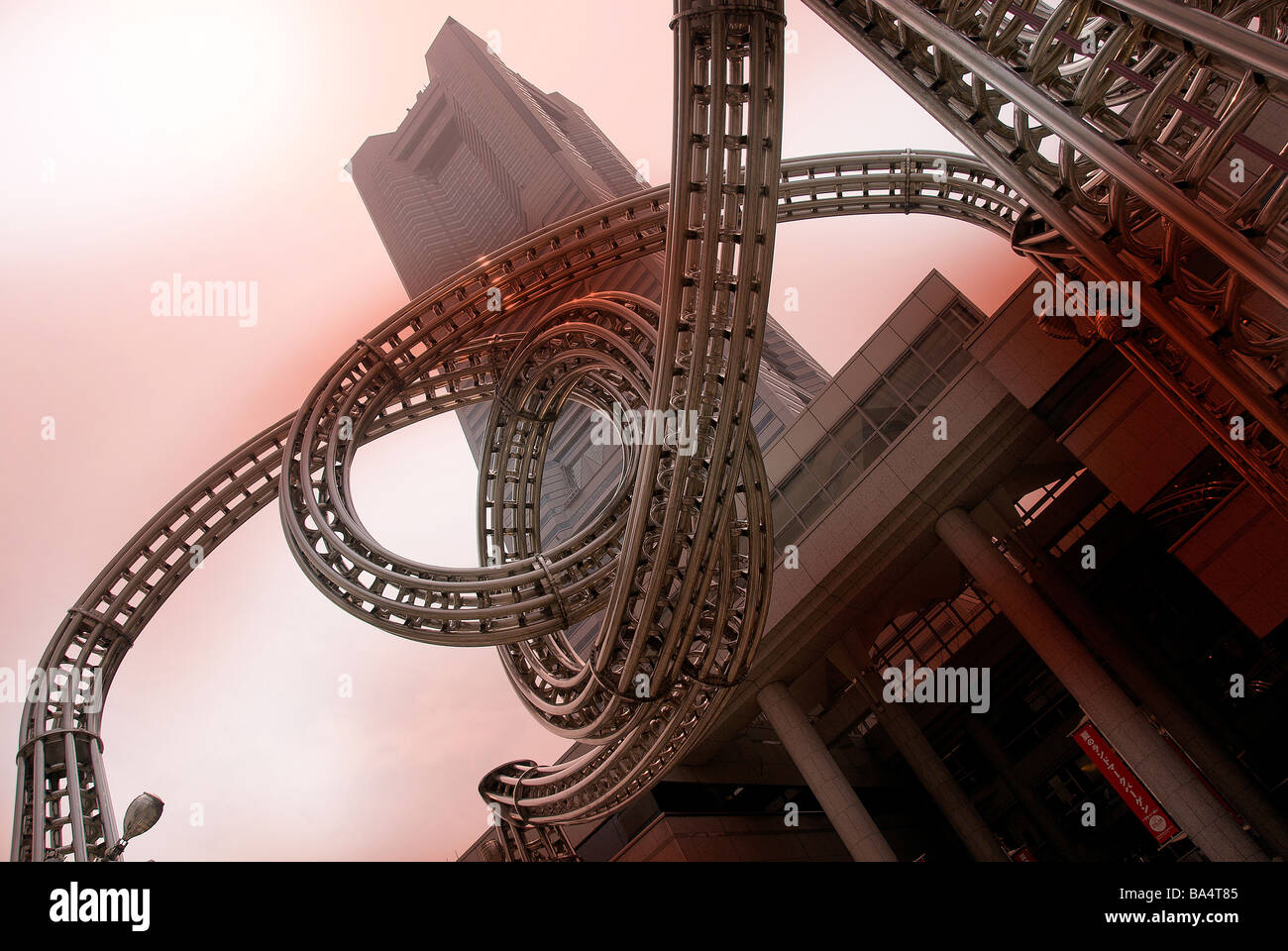 Roller Coaster at Yokohama-Shi,Kanagawa Prefecture,Japan Stock Photo ...