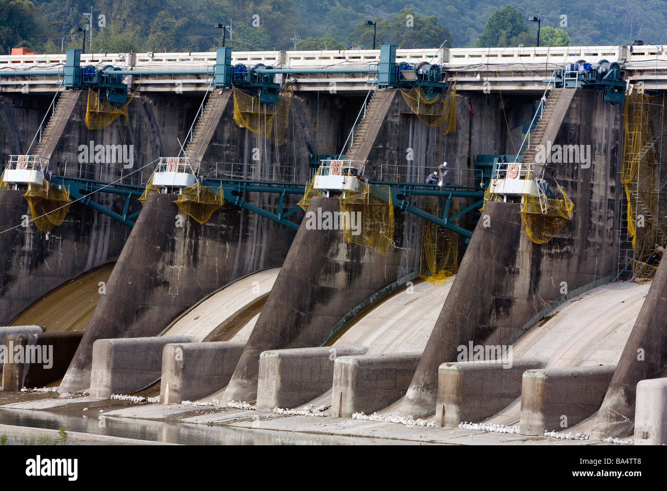 Floodgates, stop gates, Shigang (Shih-Kang) Dam, Shigang District ...