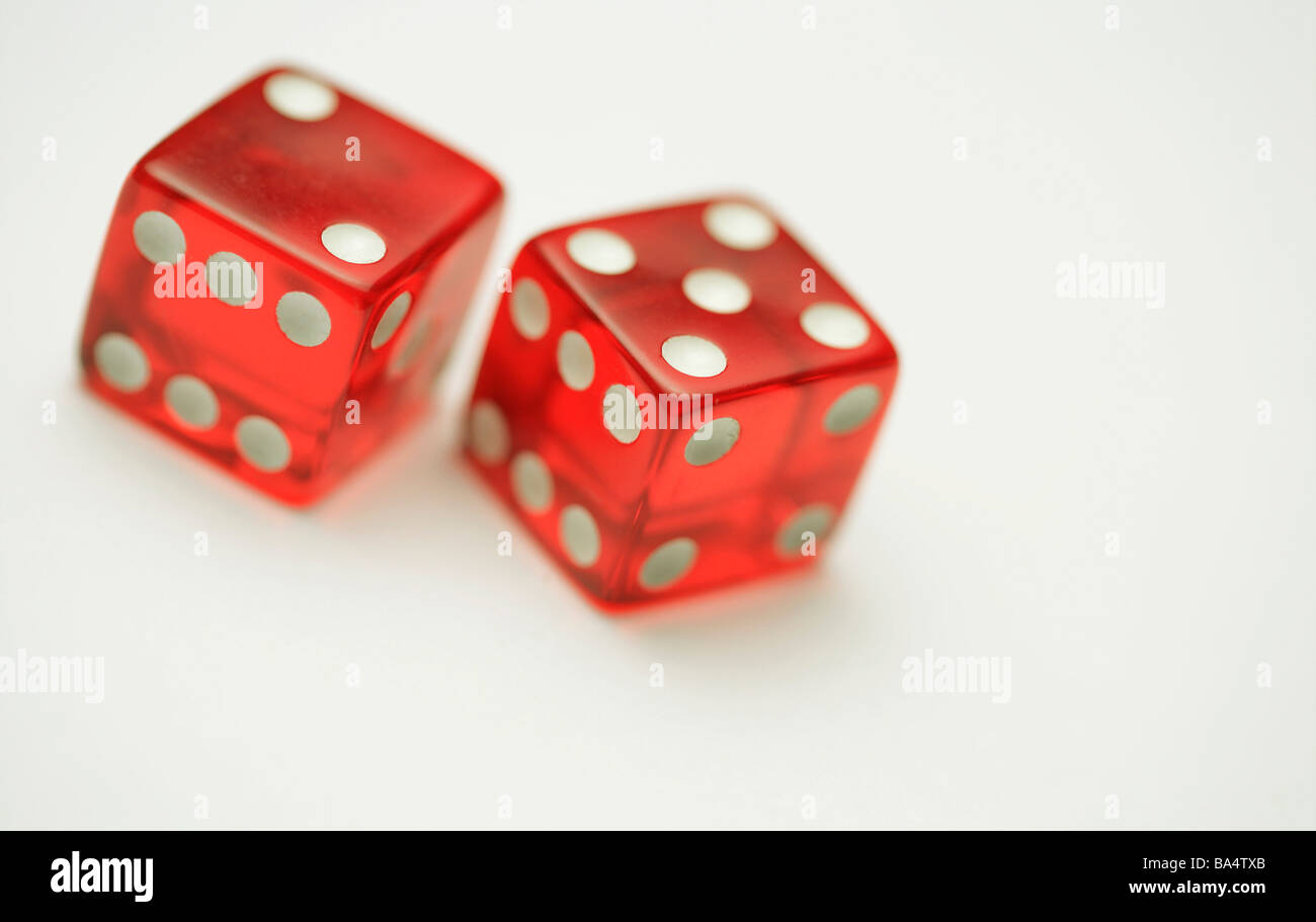 Two red dice Stock Photo - Alamy