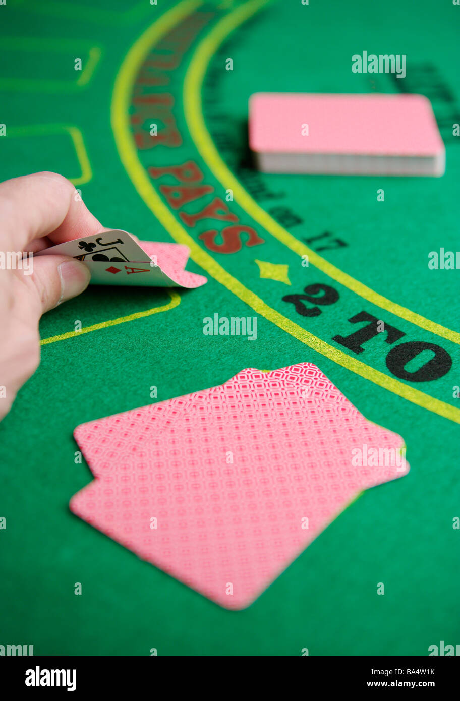Blackjack playing cards ace jack hi-res stock photography and images ...