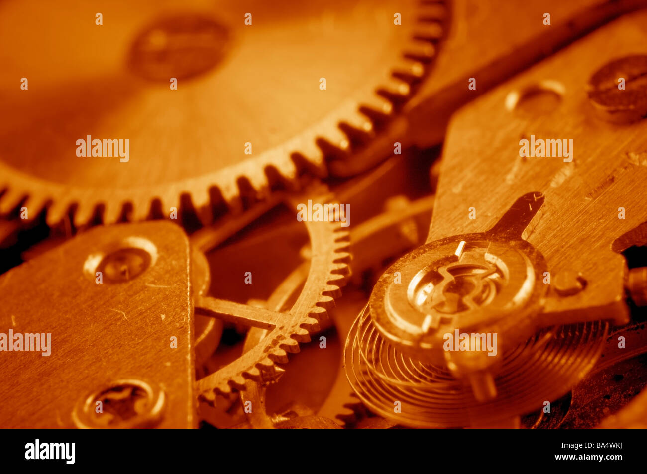 view of gears from old mechanism Stock Photo - Alamy
