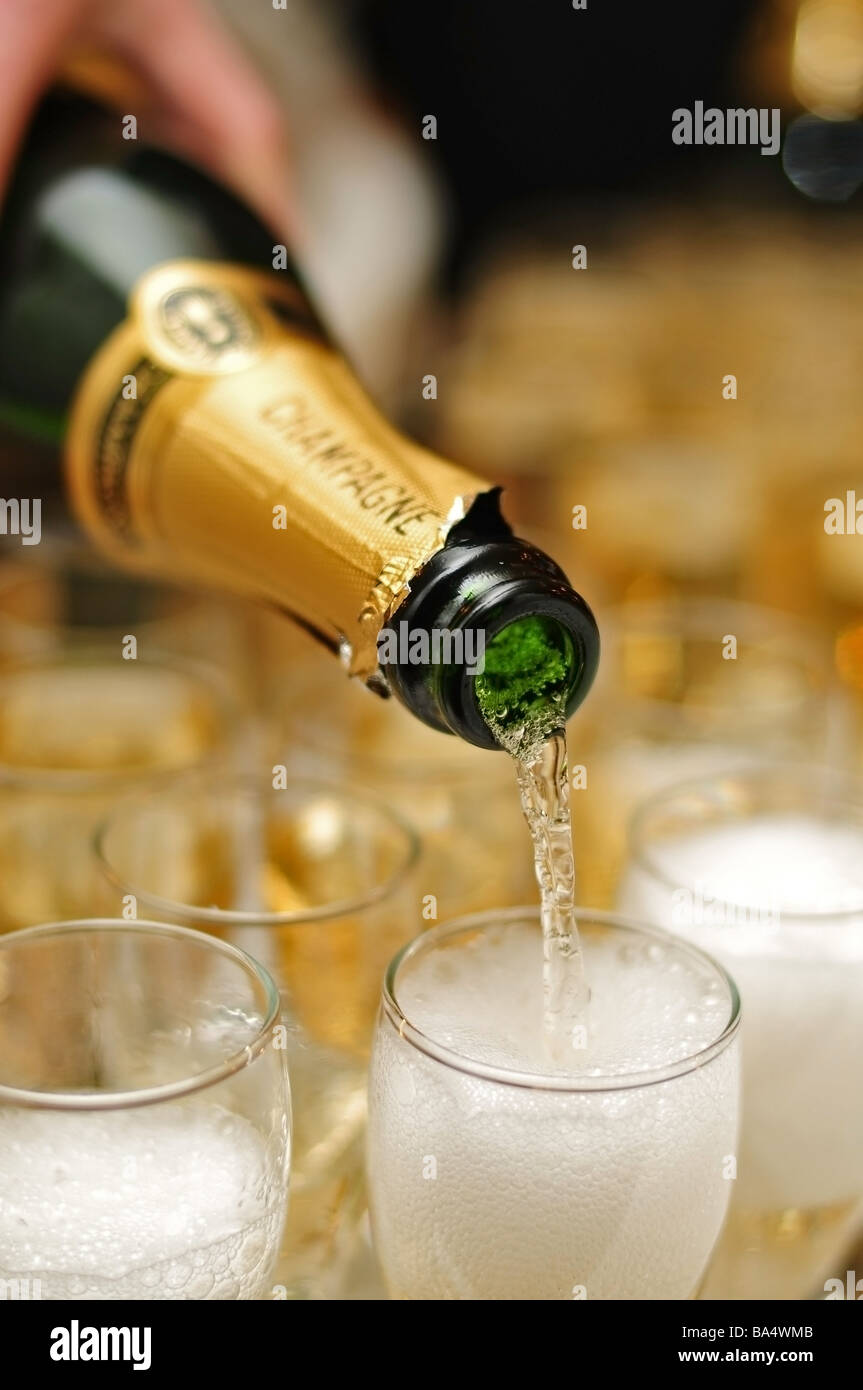 Pouring of Champagne Stock Photo - Alamy