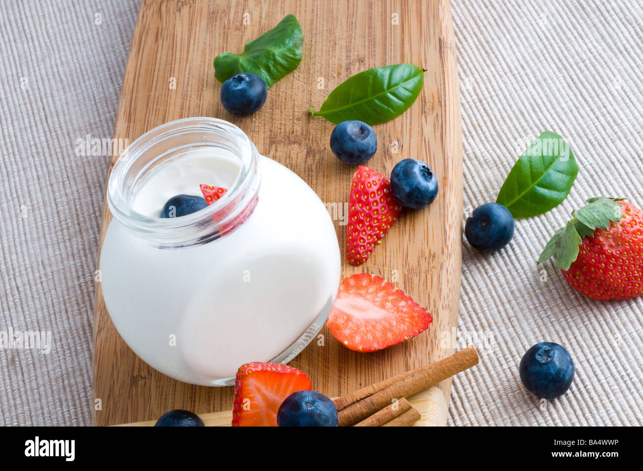 fresh yoghurt with fruit and berry Stock Photo - Alamy