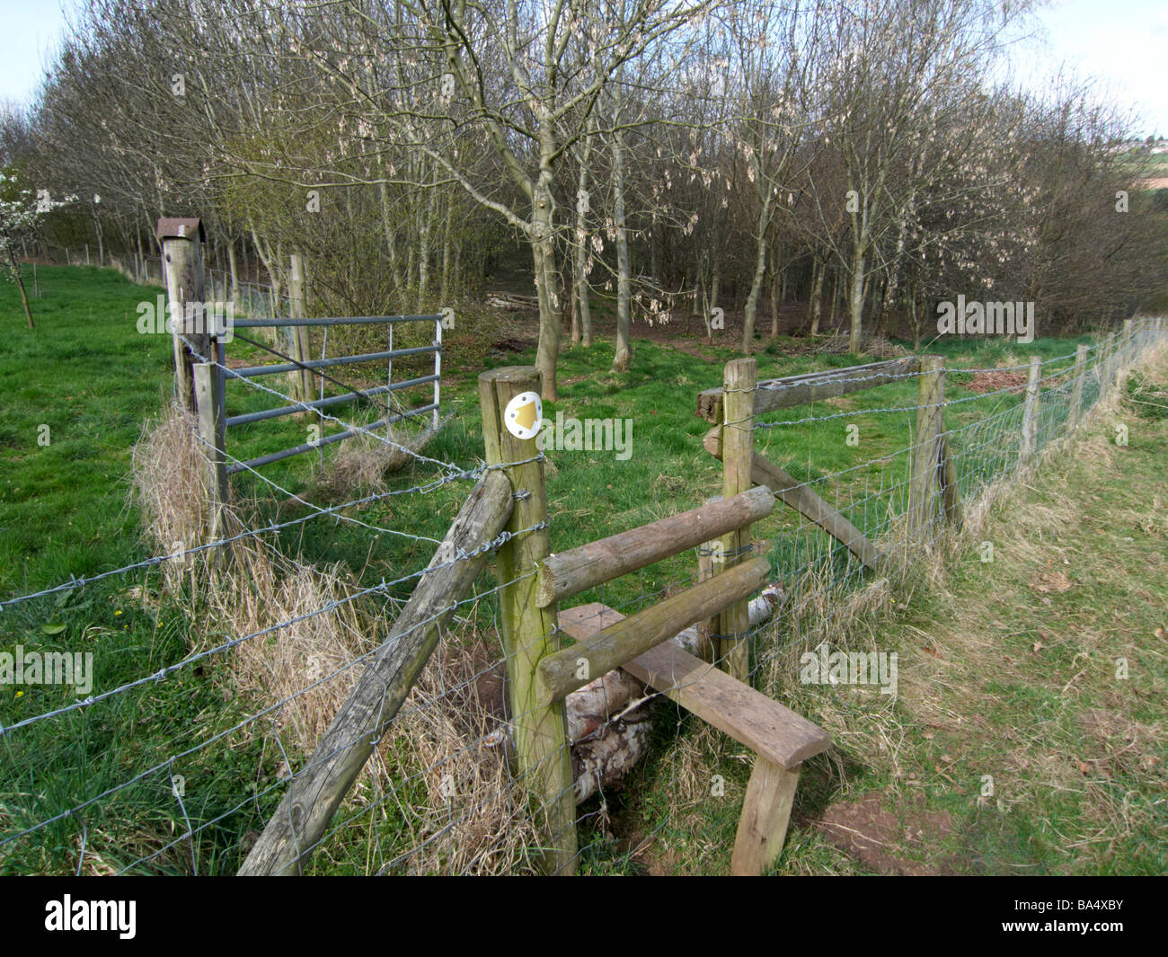 stiles and public footpath in the country Stock Photo - Alamy