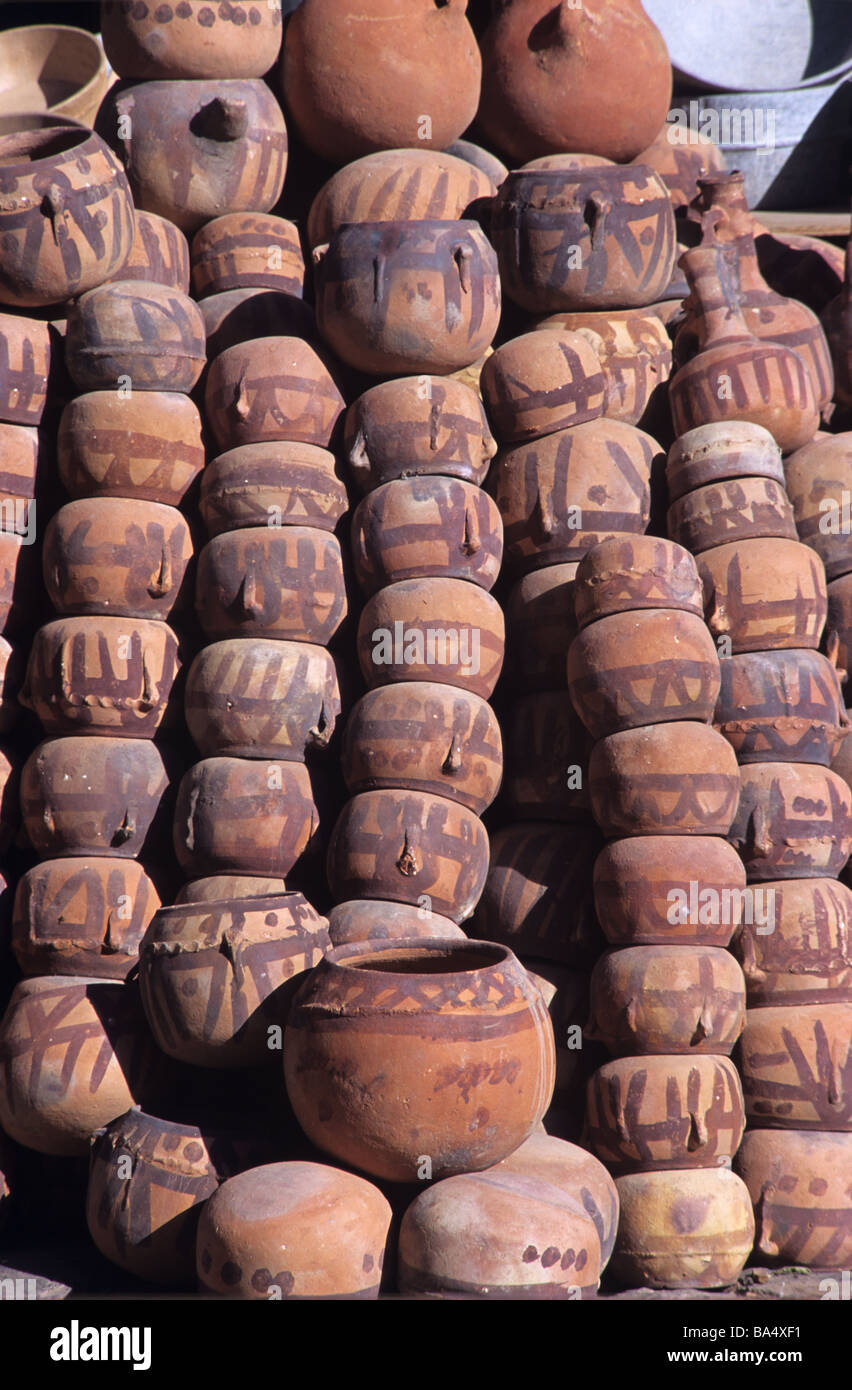 Display of Terracotta Pots in Pottery Stall, main Souk or Market, in ...