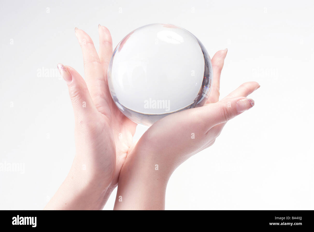 Woman Hands Holding Ball Stock Photo - Alamy