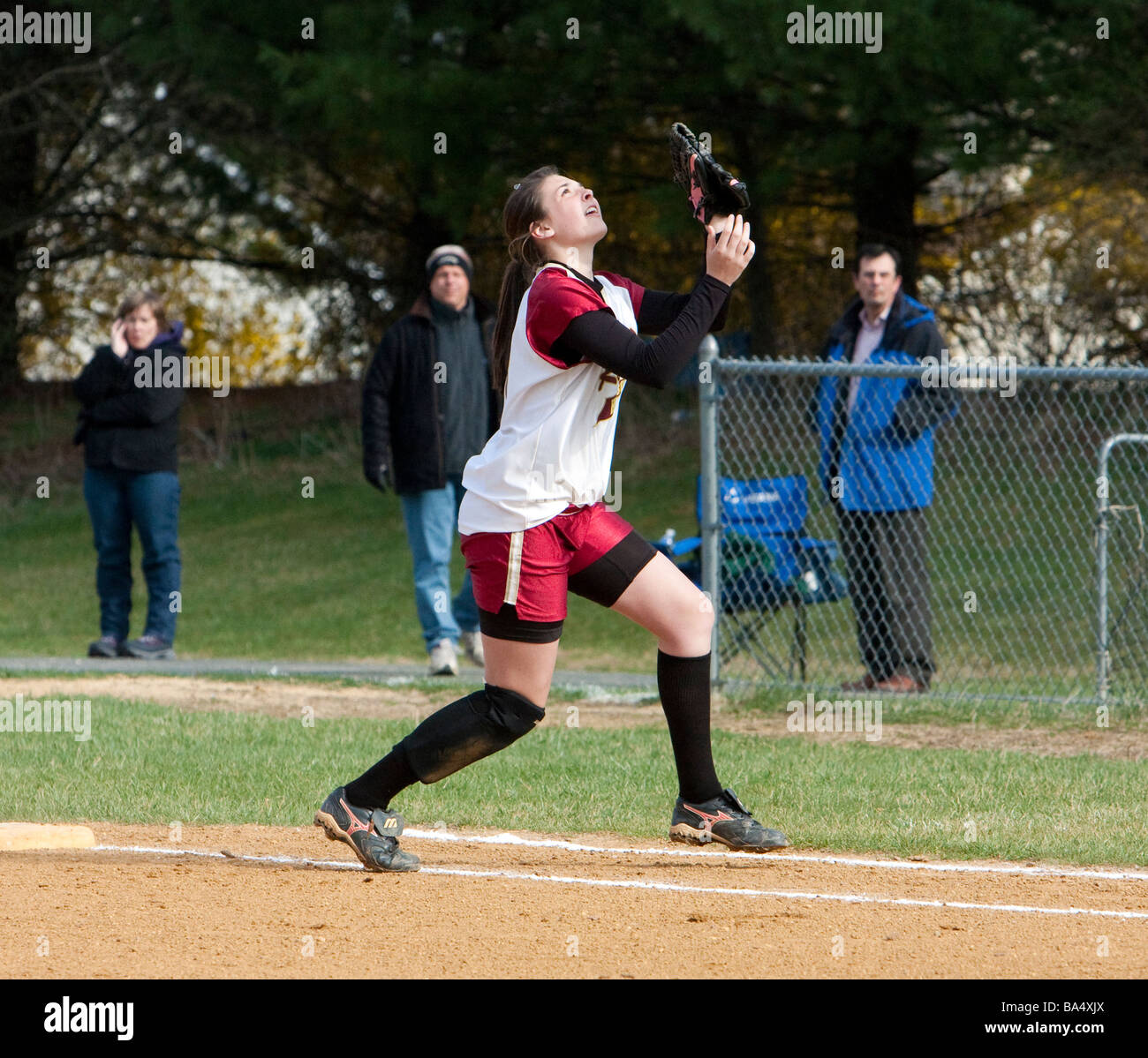 A girls highschool softball game Stock Photo - Alamy
