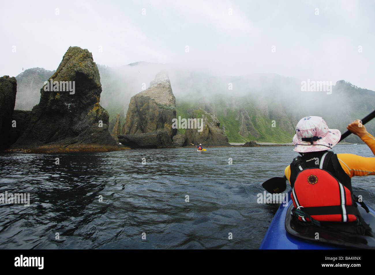 Person Boating on Kayak, Hokkaido, Japan Stock Photo - Alamy
