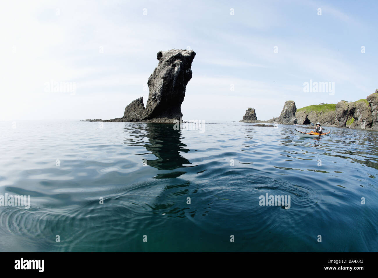 Person Boating on Kayak, Hokkaido, Japan Stock Photo - Alamy