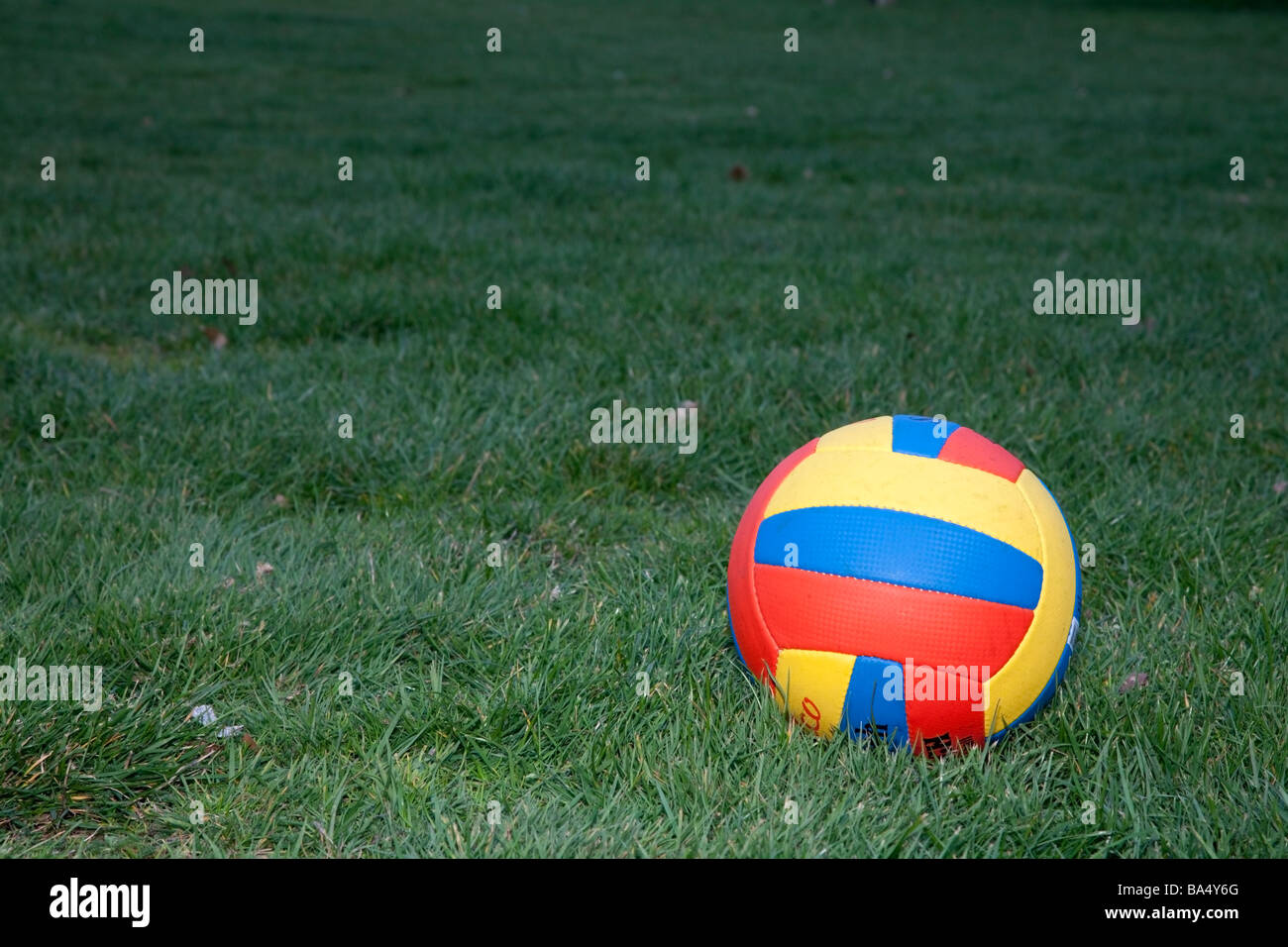 A valley-ball in the grass Stock Photo - Alamy